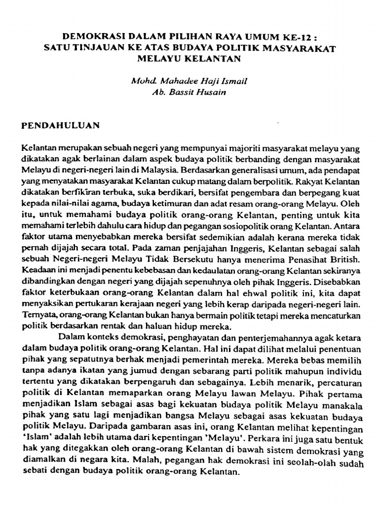 Mahadee Demokrasi Dalam Pilihan Raya | PDF