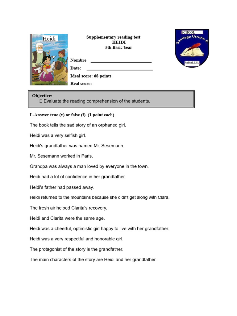 Heidi Test | PDF | Heidi