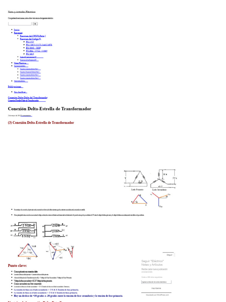 Estrella Delta | PDF | Transformador | Corriente eléctrica