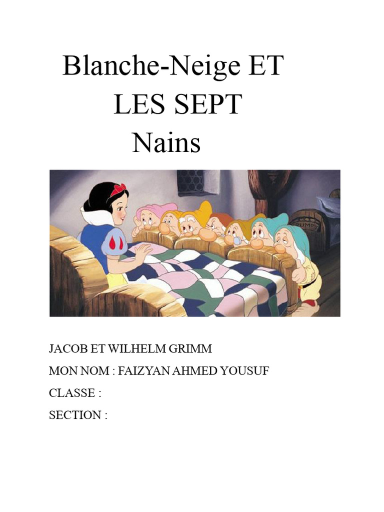 Noms des Sept Nains et Blanche-Neige | PDF | Blanche-Neige | Folklore