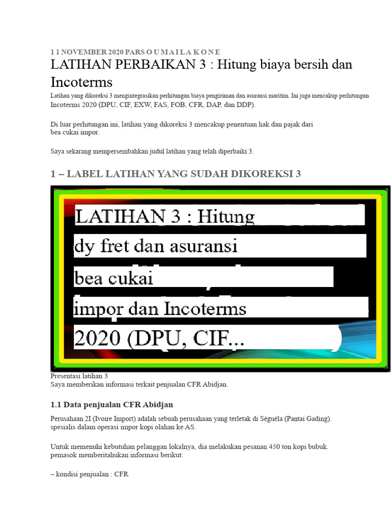 Perhitungan Incoterm | PDF