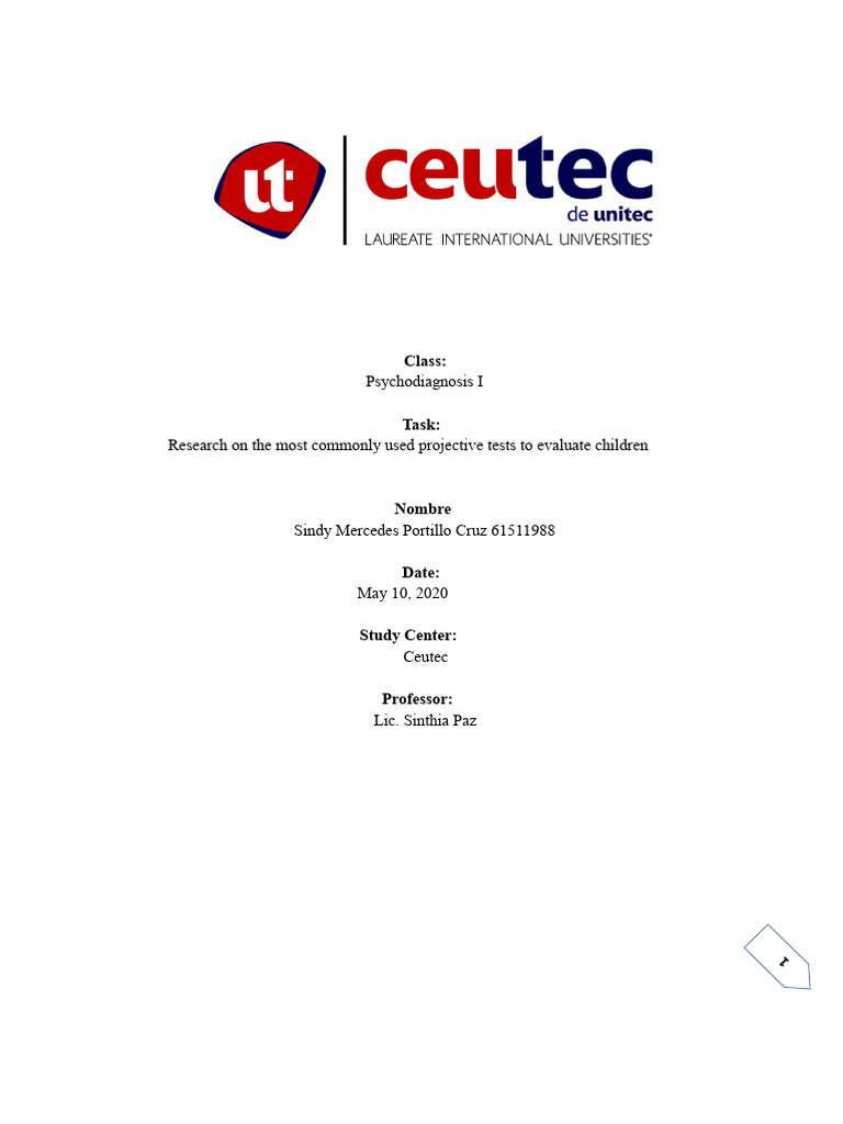 Projective Tests | PDF | Aggression | Drawing
