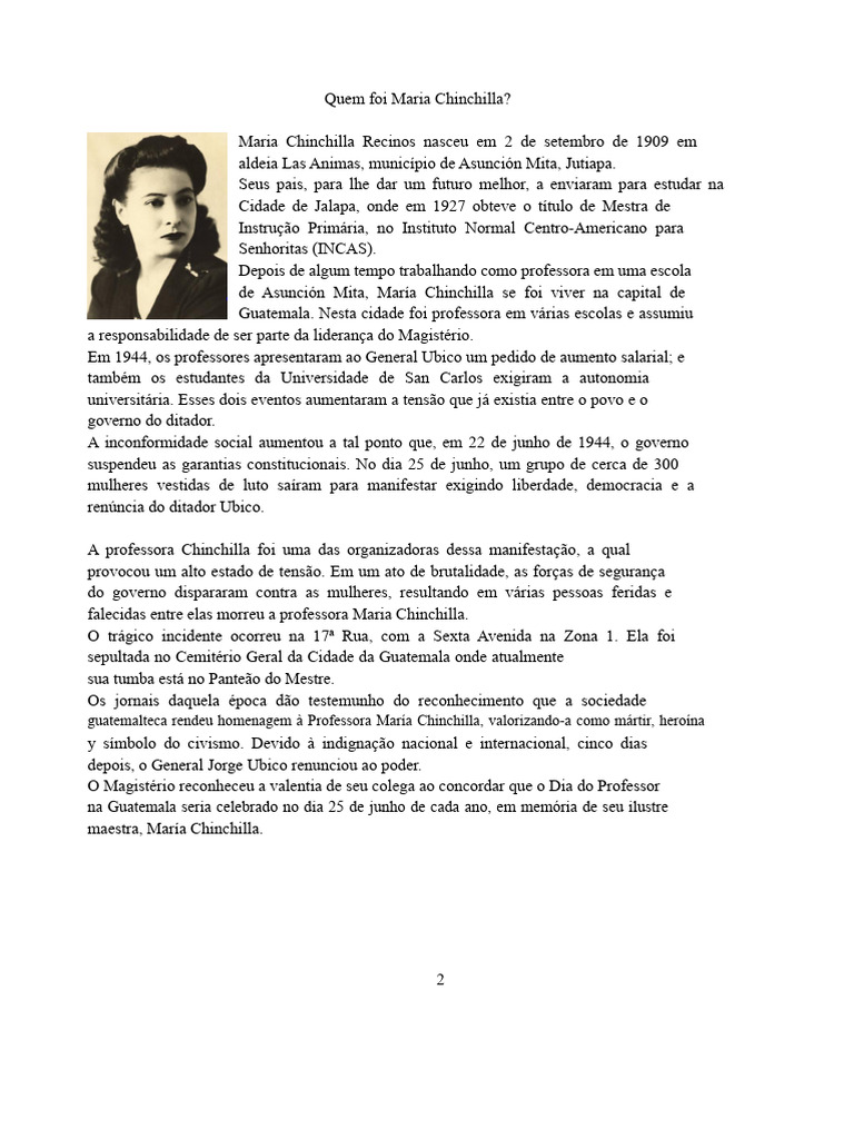 Maria Chinchilla e Jorge Ubico | PDF | Guatemala