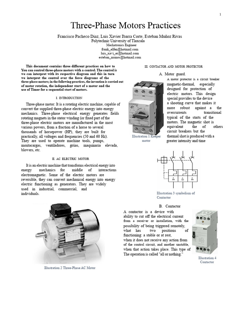 Three-Phase Motor Control Practices | PDF | Electric Motor ...