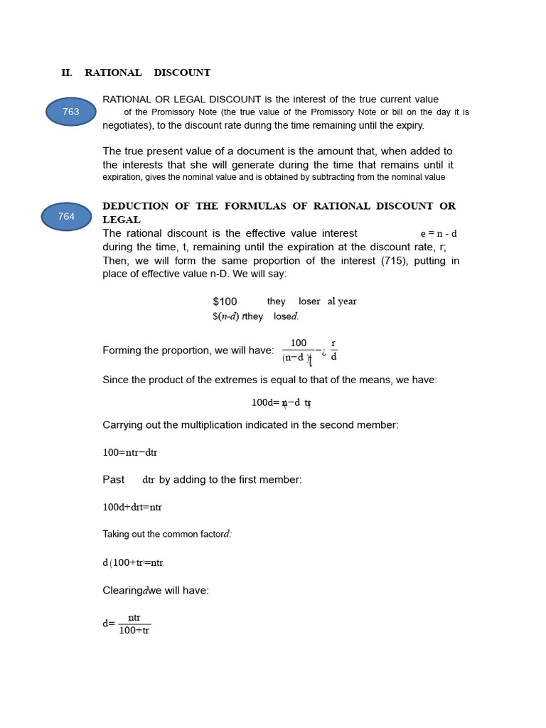 Rational Discount | PDF | Present Value | Interest