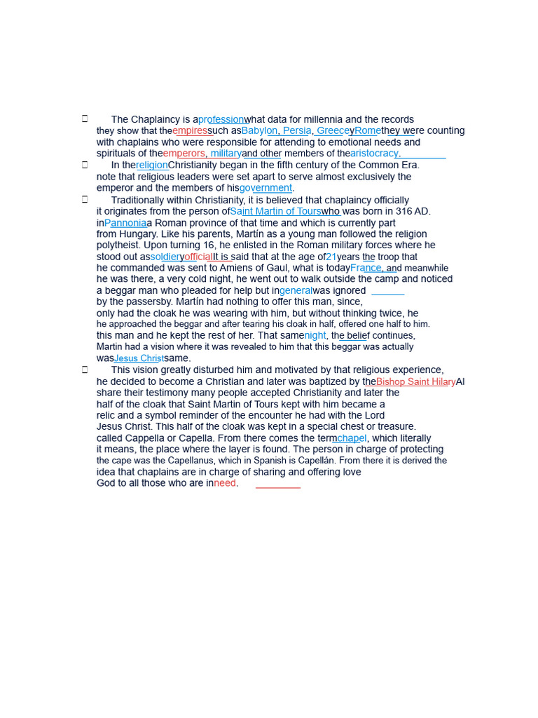 History of The Chaplaincy | PDF | Chaplain | Love