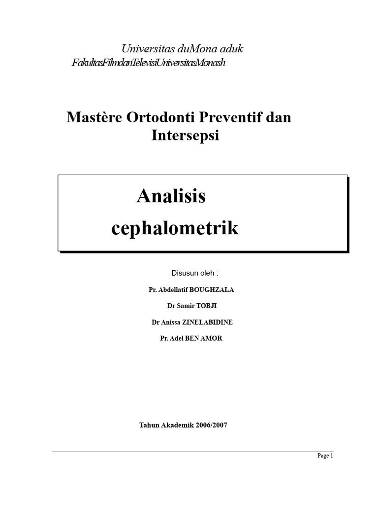 Analisis Cephalo - Polycopie | PDF