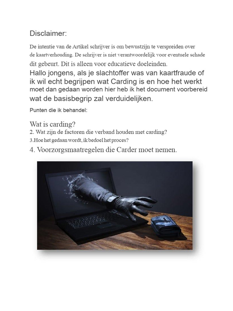 Carding Nuttige Informatie PDF | PDF
