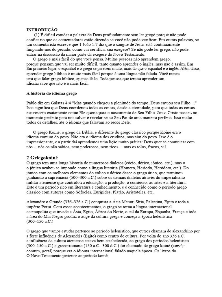 Aprenda Grego Koiné para Estudo Bíblico | PDF | Estresse (Linguística ...