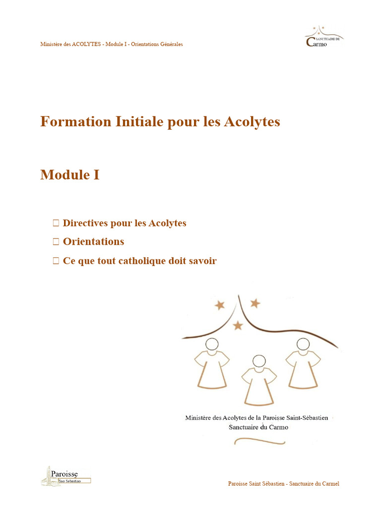 Directives pour Acolytes - Module I | PDF | Liturgie et culte chrétien