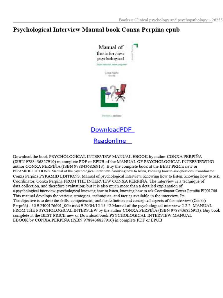 Psychological Interview Manual | PDF