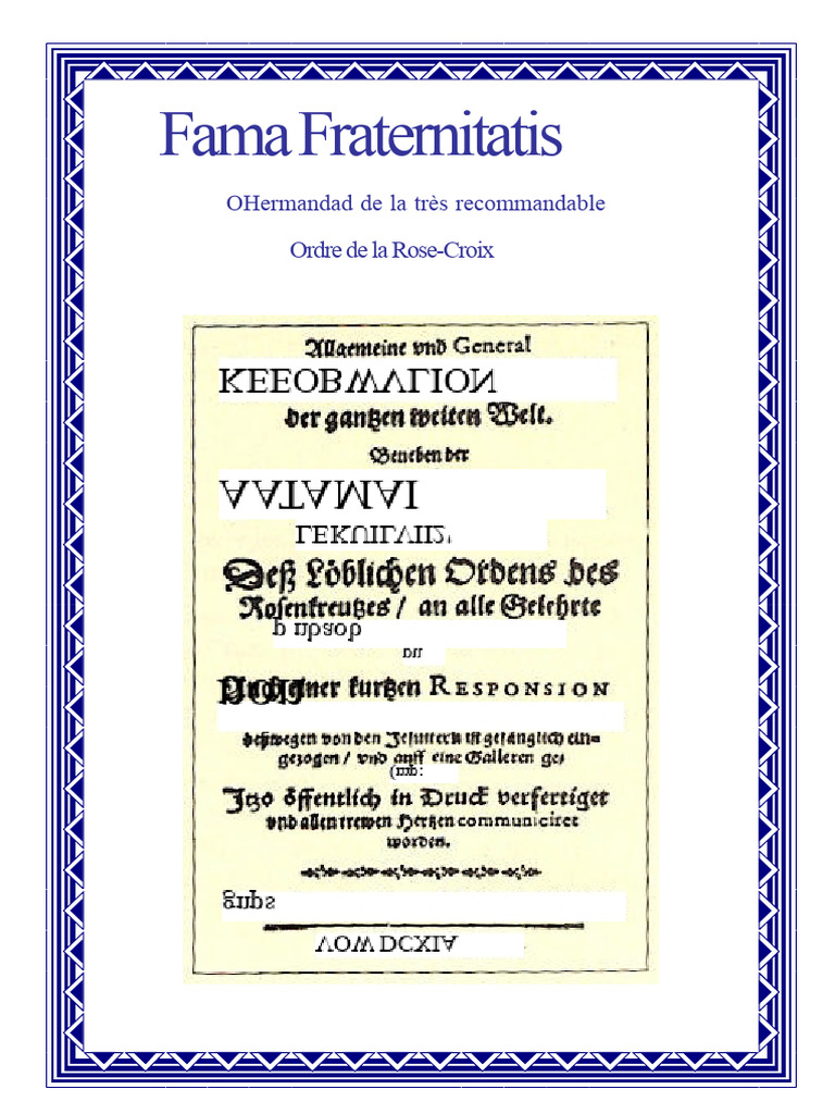 Fama Fraternitatis : Sagesse et Réforme | PDF | Dieu | Vérité