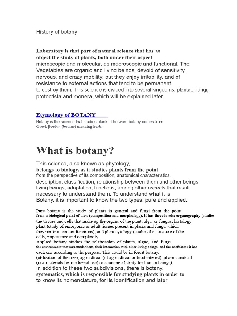 Overview of Botany and Its Kingdoms | PDF | Botany | Plants