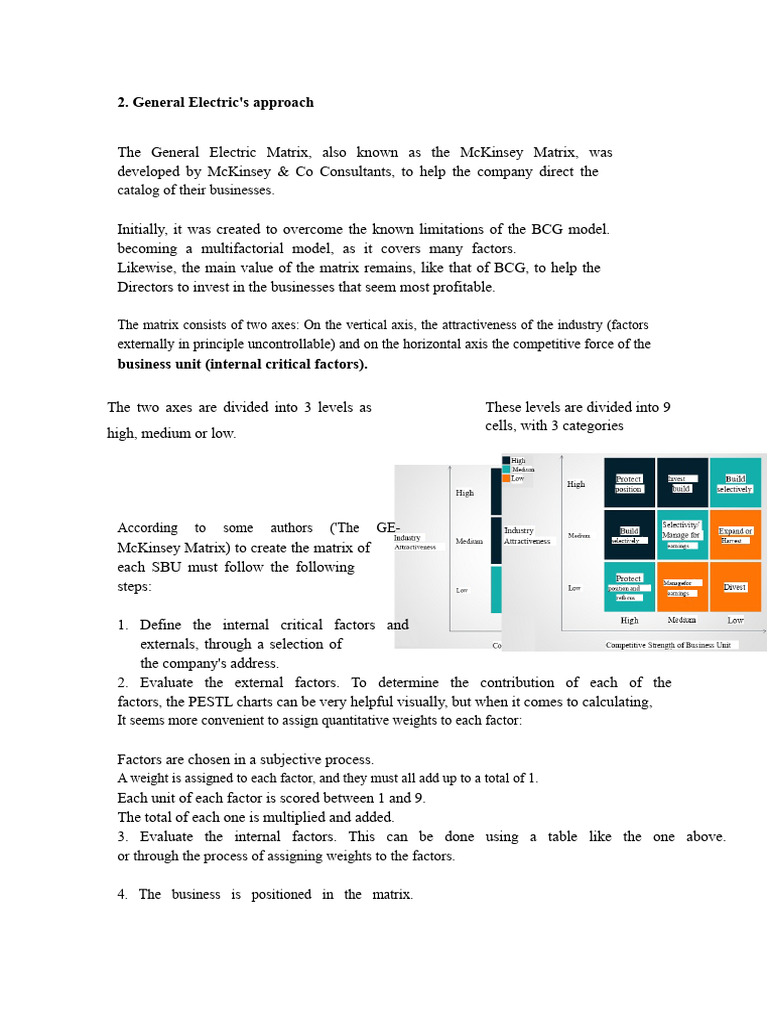 General Electric Matrix Explained | PDF