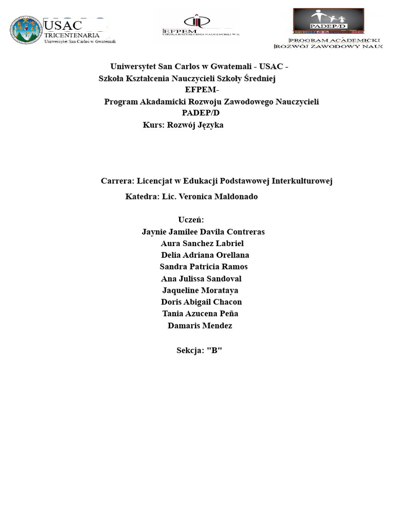 Esej Dotyczący Sytuacji Dwujęzycznej W Gwatemali Grupa Pani Jamilee | PDF