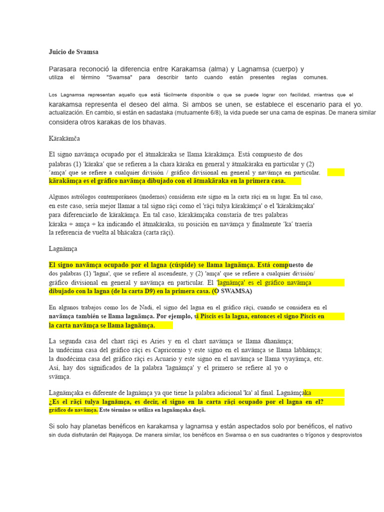 Diferencias entre Karakamsa y Swamsa | PDF | Astrología | Vishnu