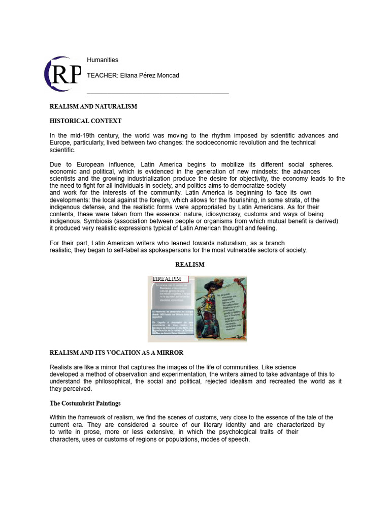 Realism and Naturalism in Latin America | PDF | Realism (Arts) | Reality