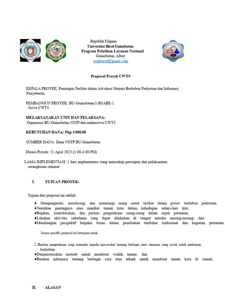 Proposal Proyek Nstp-1bsabe1-1 | PDF