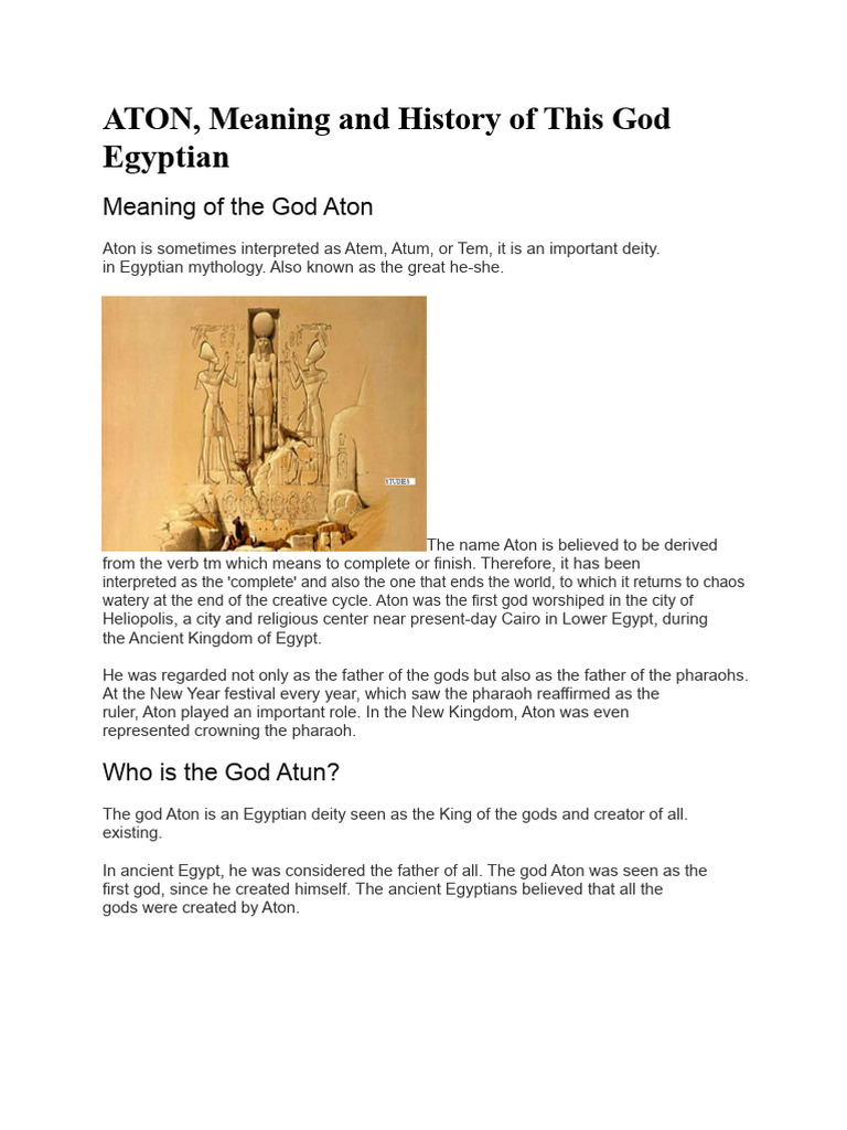 Aton: Meaning and Significance in Egypt | PDF | Ancient Near East ...