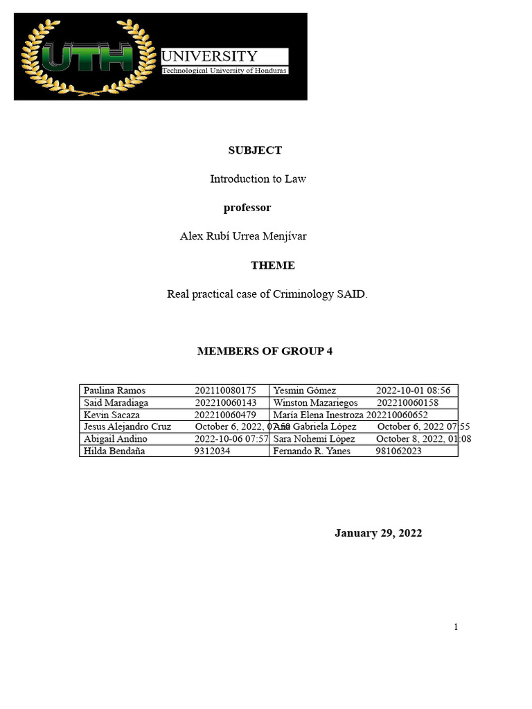 Criminology Case Study: Las Minas Incident | PDF | Hypothesis | Crimes