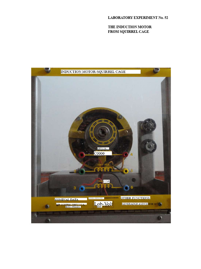 P8 - Exp 52 - The Squirrel-Cage Induction Motor - Ltymi | PDF ...