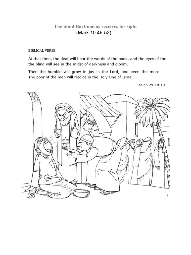 Blind Bartimaeus Receives His Sight | PDF
