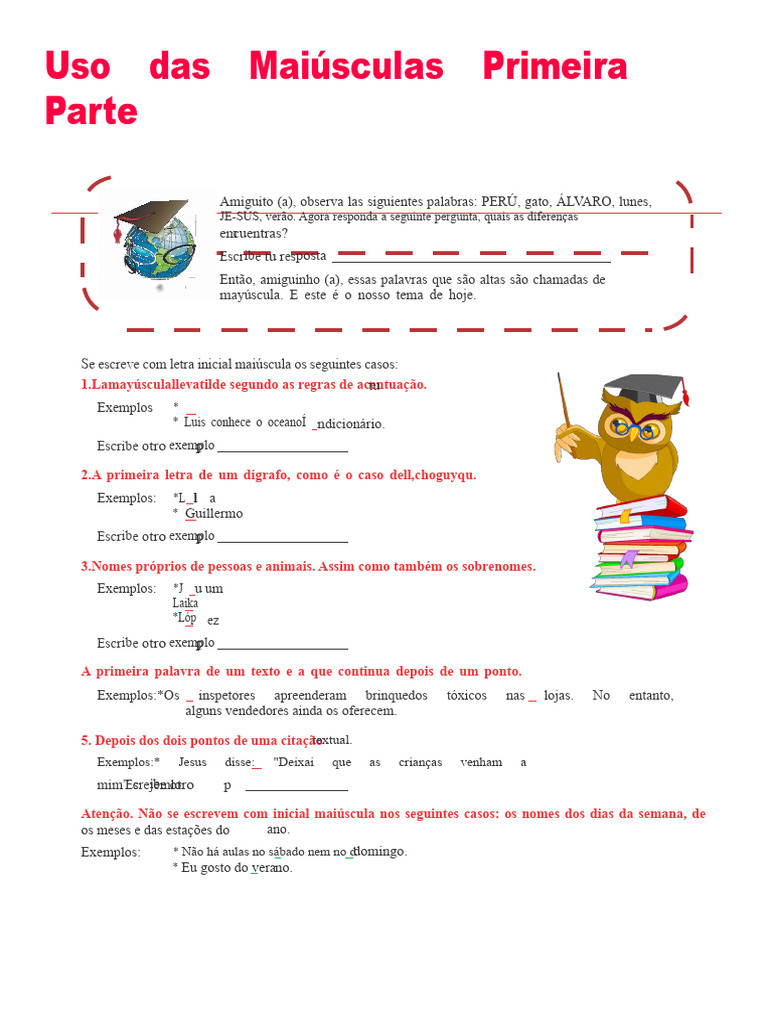 Uso Das Maiúsculas - Primeira Parte | PDF | Caixa alta e caixa baixa ...