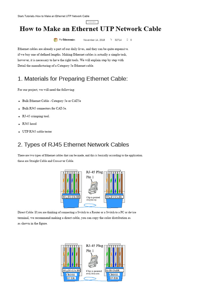 Step-by-Step Ethernet Cable Guide | PDF | Electrical Connector ...