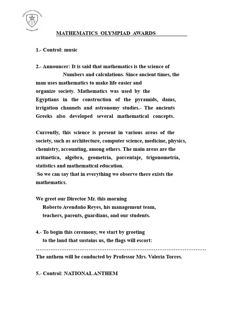 Mathematics Olympiad Script | PDF | Mathematics | Science