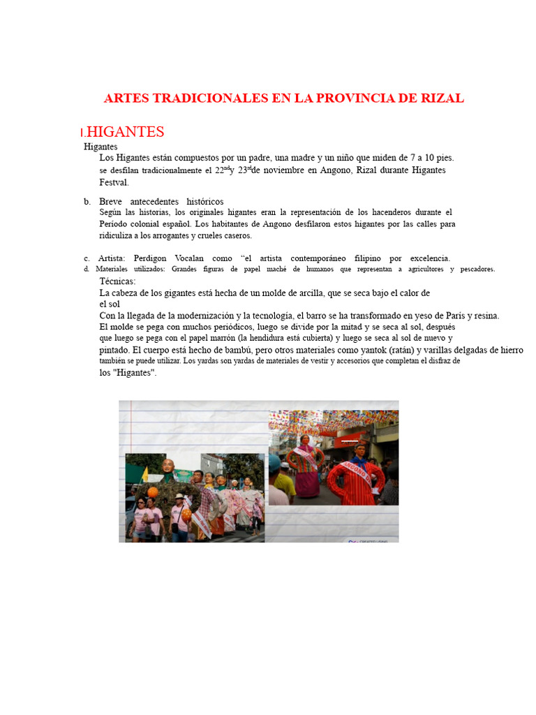 Artes Tradicionales Artista de La Provincia de Rizal | PDF | Pinturas ...