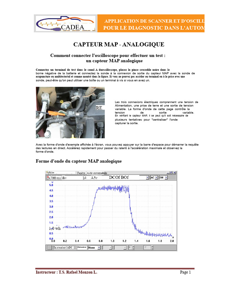 Diagnostic Capteur MAP avec Oscilloscope | PDF | Pression | Allumage