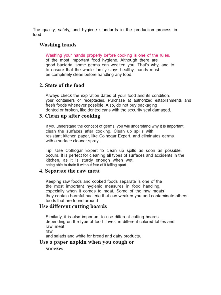 Essential Food Hygiene Practices | PDF | Hygiene | Refrigerator