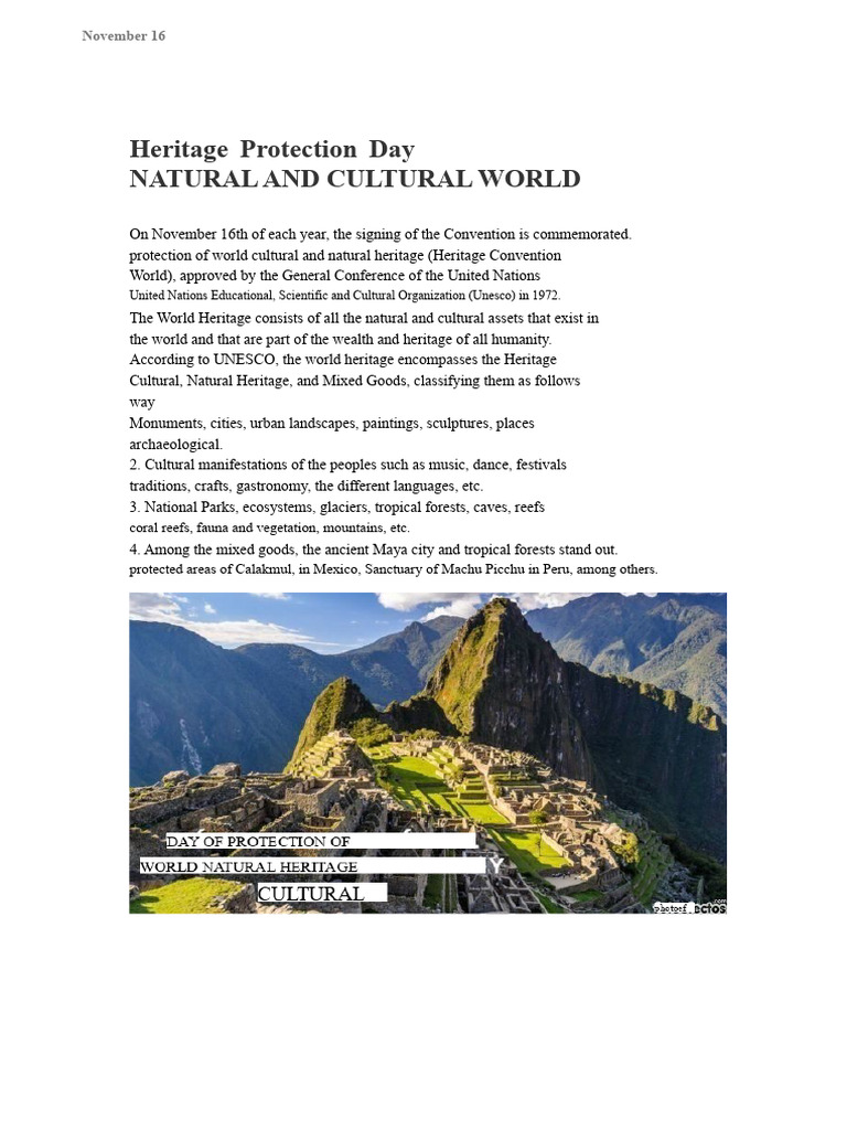 Heritage Protection Day Overview | PDF