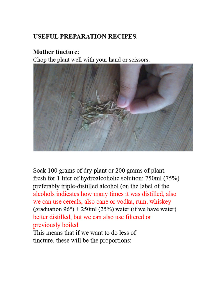 Mother Tinctures and Oils.pdf | PDF | Foods | Cooking