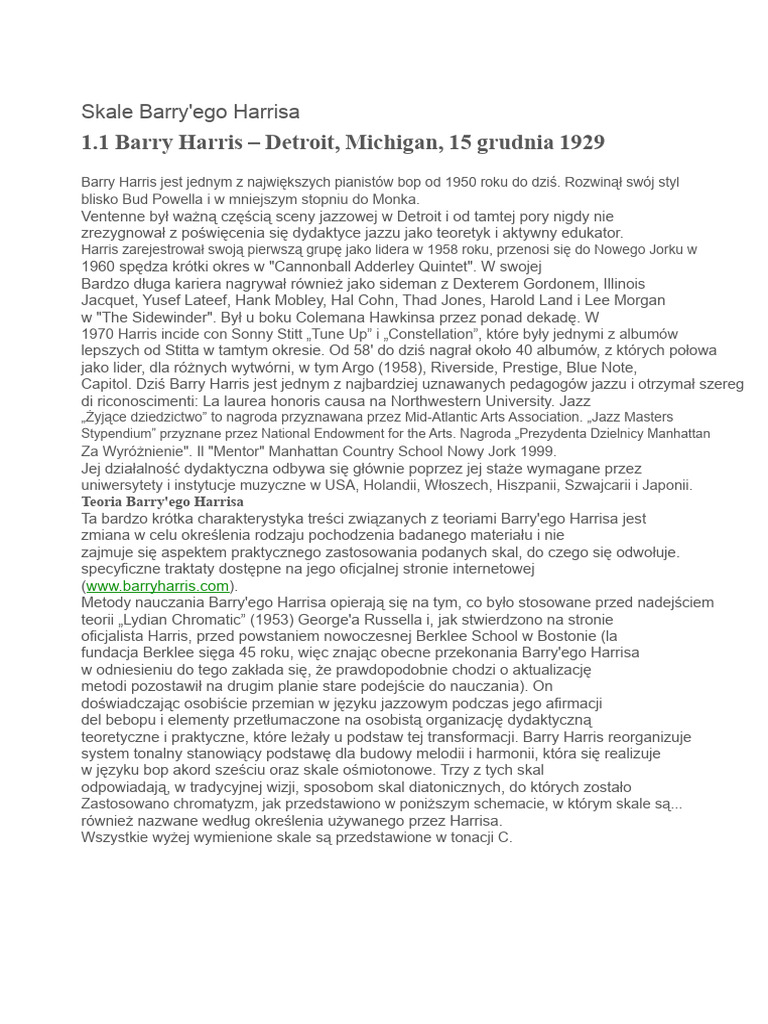 Skale Barry'ego Harrisa | PDF