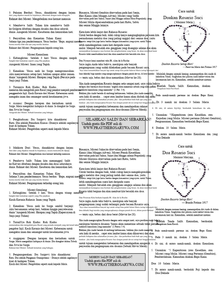 Pamflet Cara Berdoa Rosario | PDF