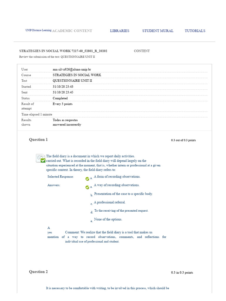 Strategies in Social Work Questionnaire Results | PDF | Interview ...
