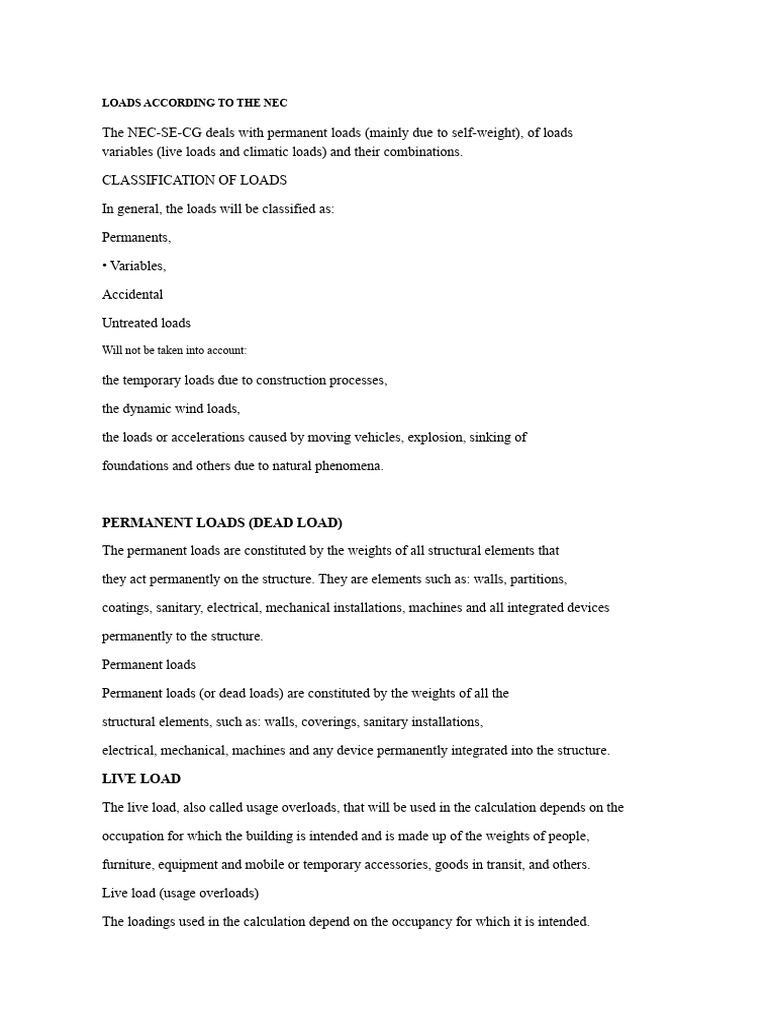 Understanding NEC Load Classifications | PDF