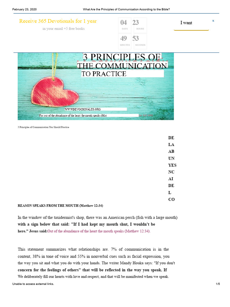 What Are The Principles of Communication According To The Bible? | PDF ...