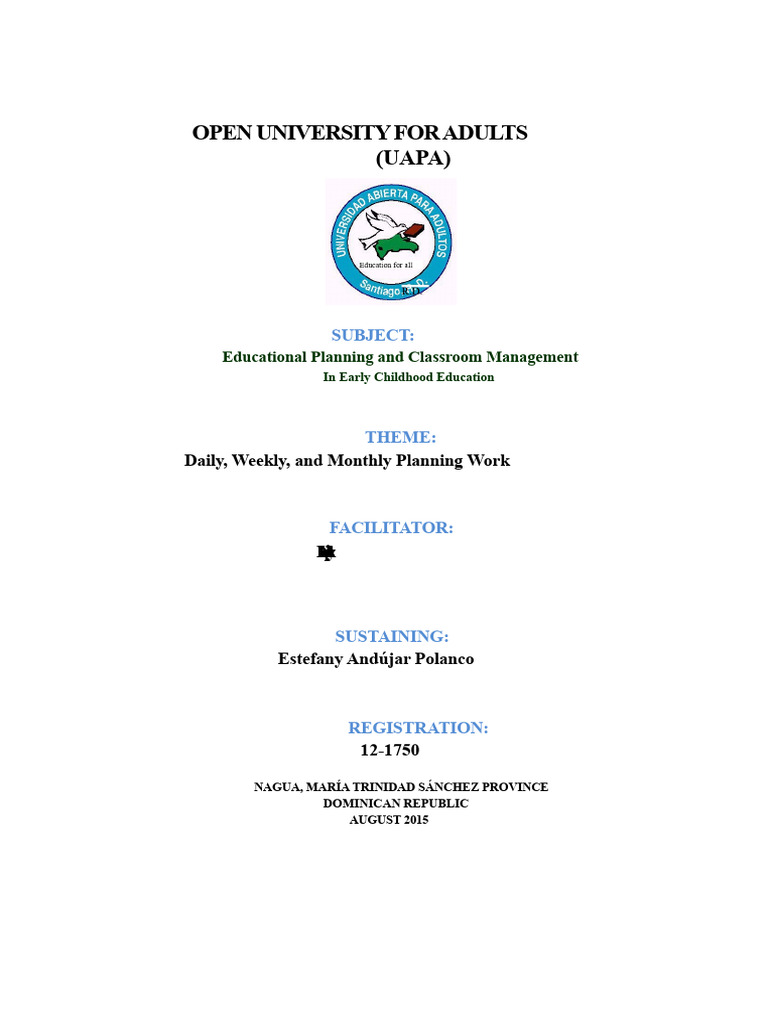 Early Childhood Education Planning Guide | PDF | Social Institutions ...