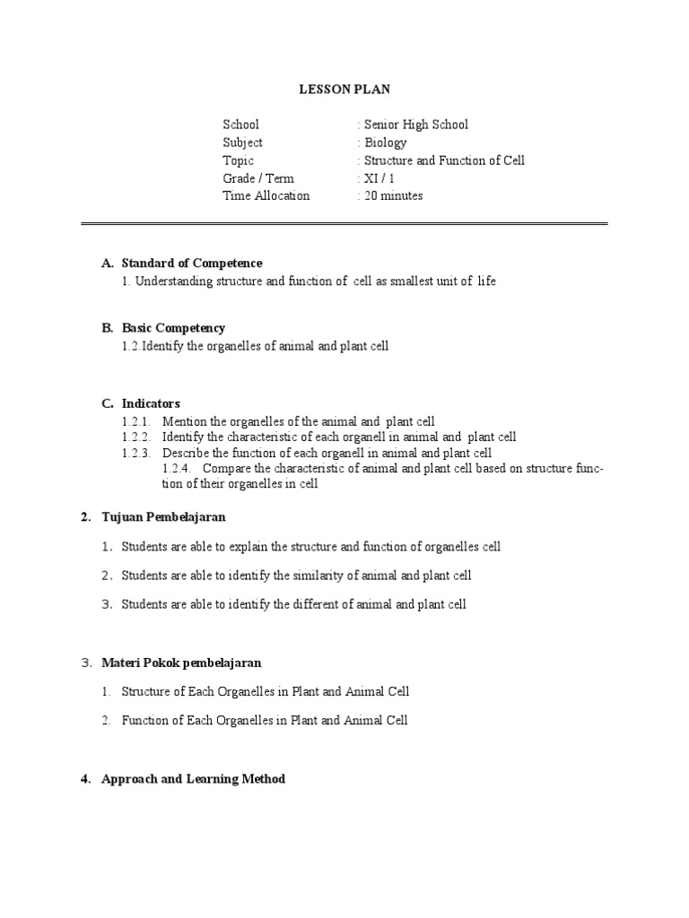 RPP Microteaching | PDF | Cell (Biology) | Lesson Plan