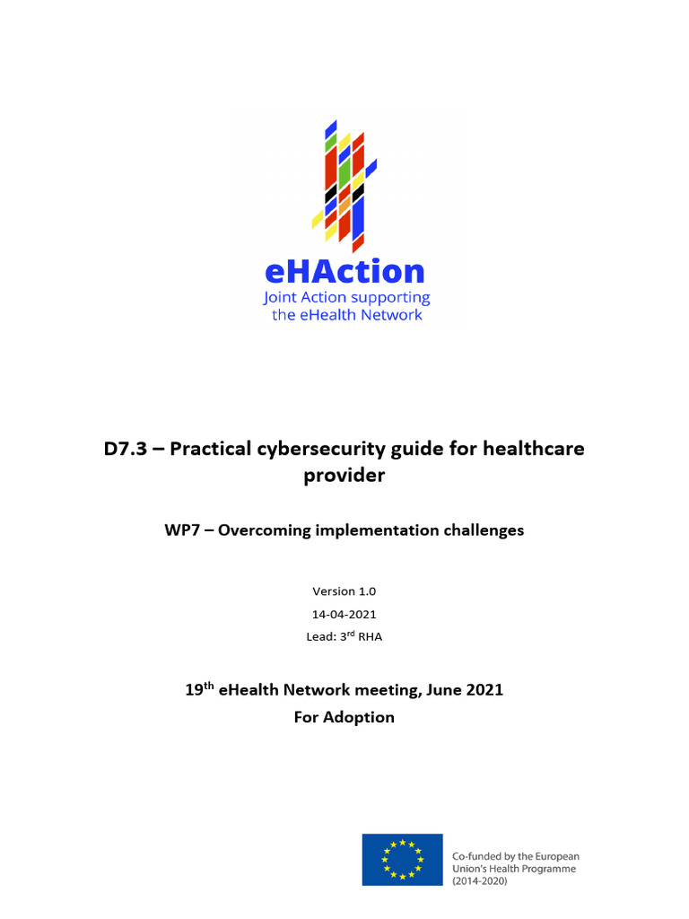 EHAction D7.3 Common Security Framework For EHealth For Adoption 19th ...