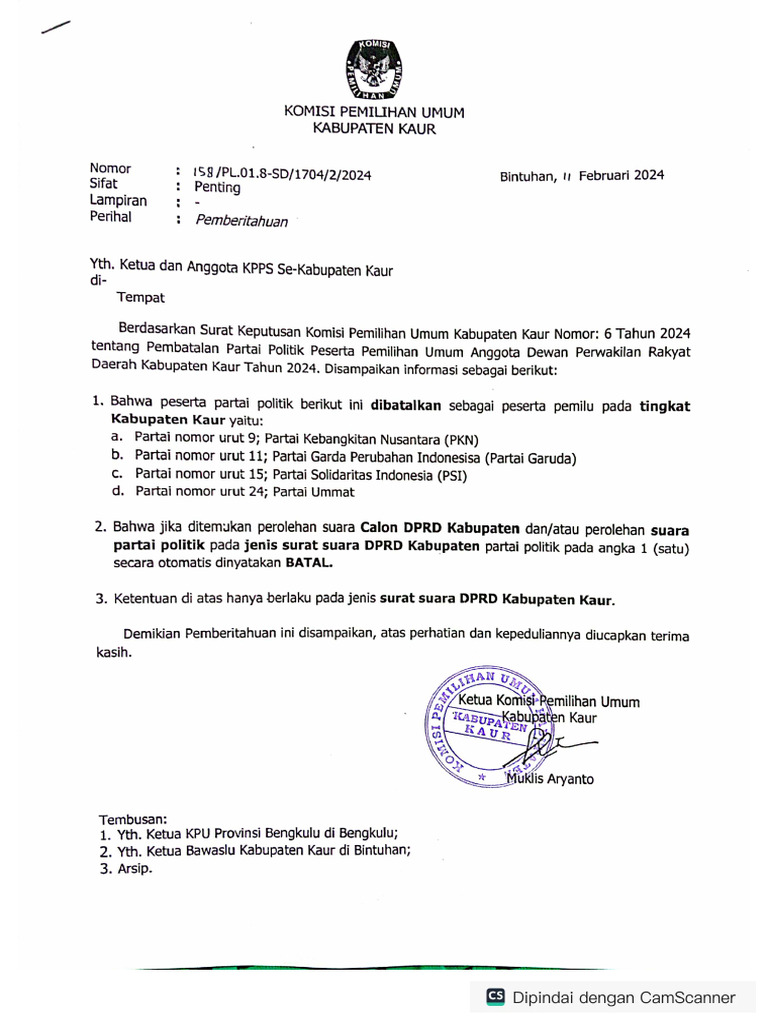 Surat Dan Pengumuman KPPS | PDF