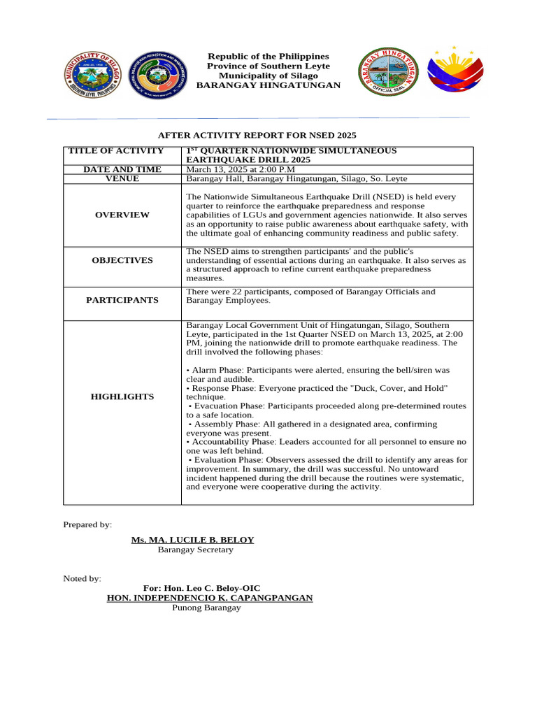 1st Quarter Nsed March 13, 2025 | PDF