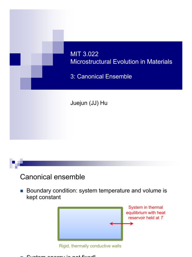 3022 Lecture3 Canonical Ensemble Update | PDF | Applied Mathematics ...