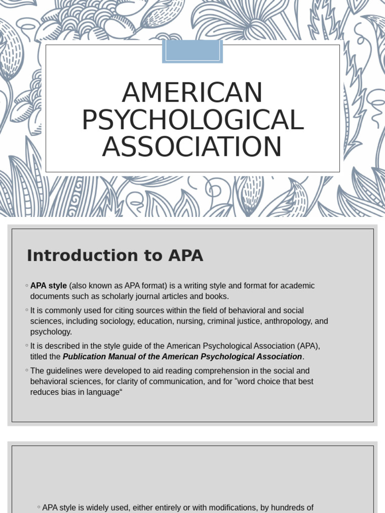 American Psychological Association | PDF | Apa Style | Psychology