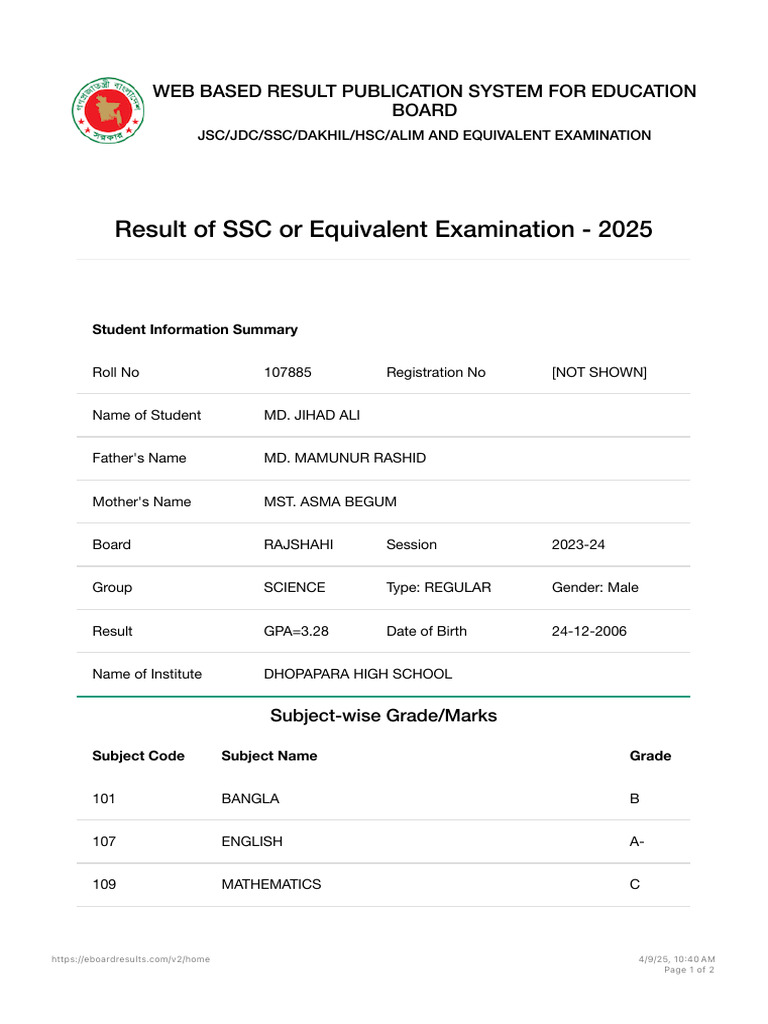 Web Based Result Publication System For Education Board | PDF ...