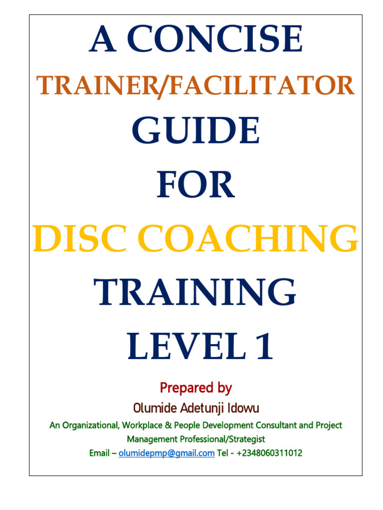 DISC Coaching - Level 1 Training | PDF | Leadership | Team Building