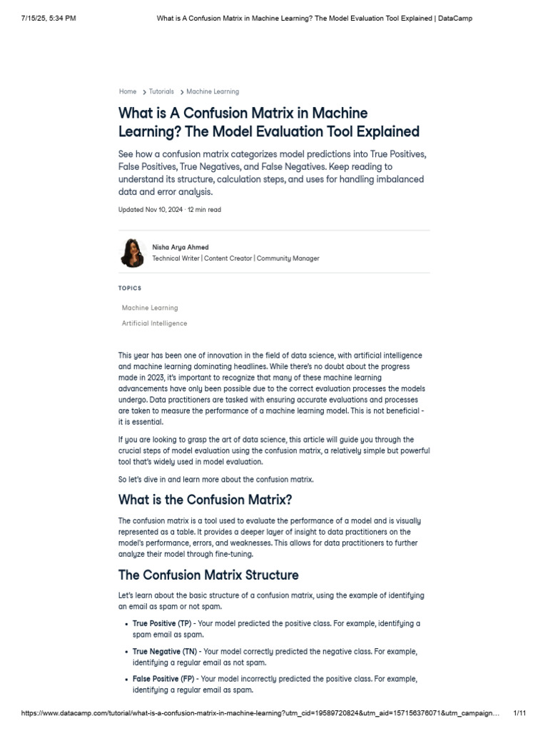What Is A Confusion Matrix in Machine Learning - The Model Evaluation ...