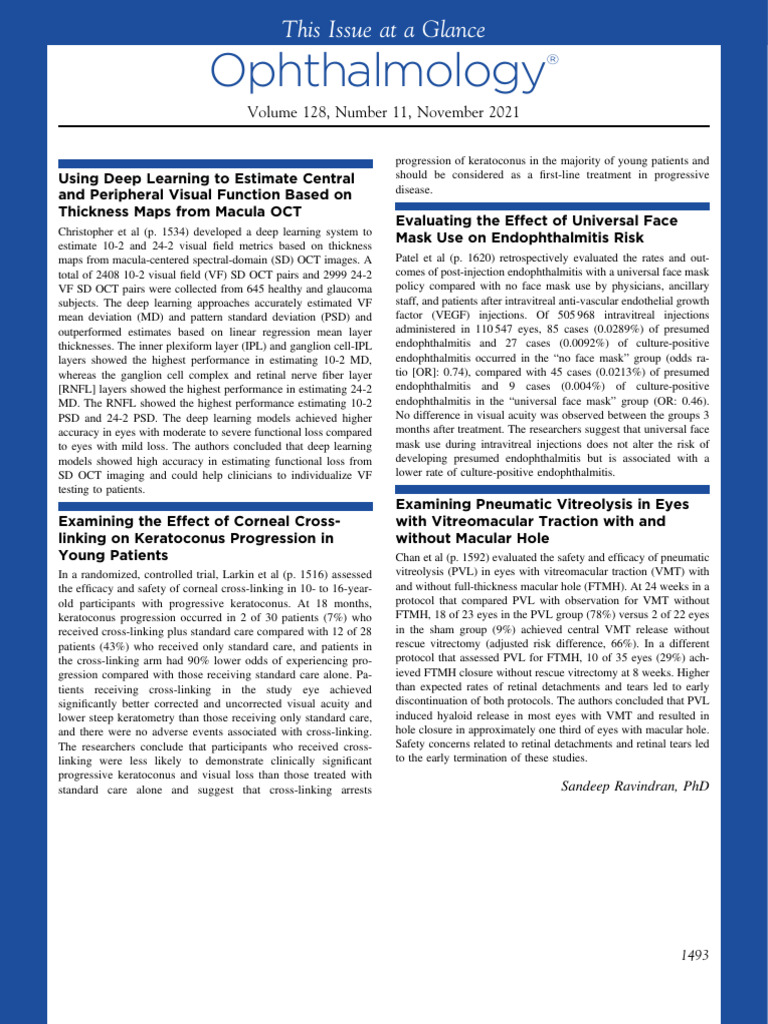 This Issue at A Glance Ophtha | PDF | Vision | Senses